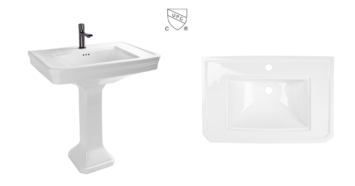 Bestseller 30 inches large size white rectangle ceramic upc pedestal ...