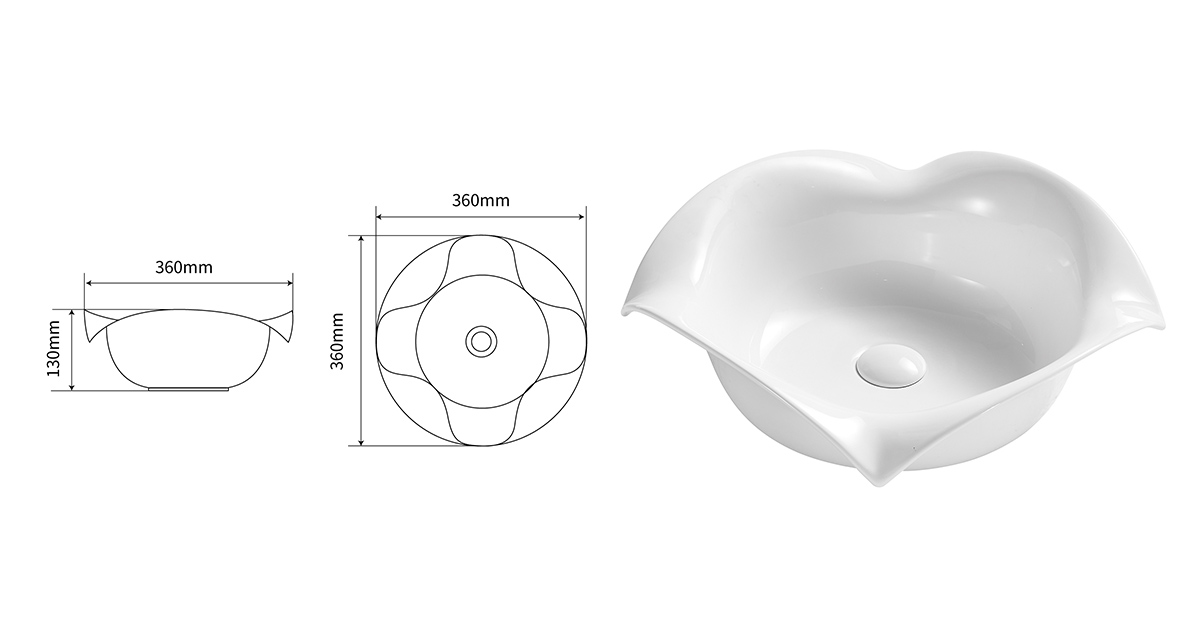 Lavatory small white ceramic vessel sink 36 cm irregular art basin ...